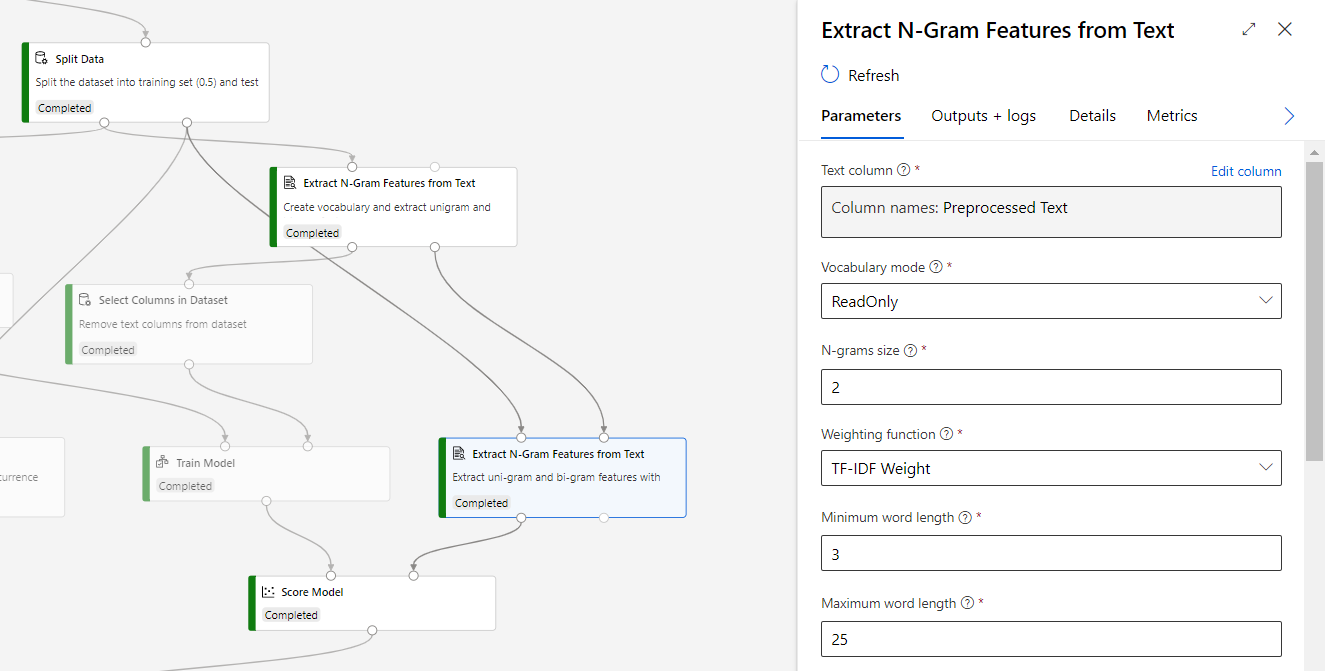 Text Analytics avec le concepteur (Designer) dans Azure Machine ...