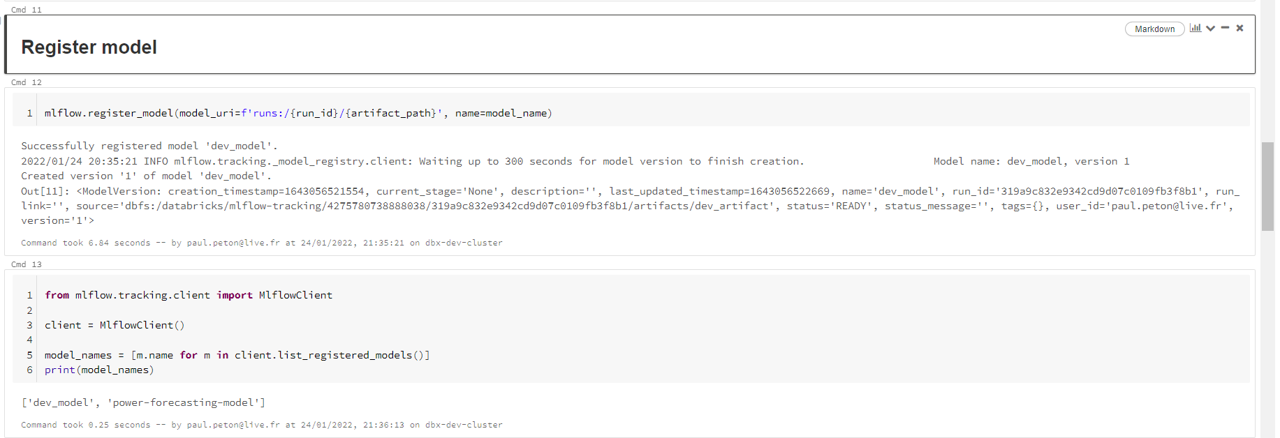 Déplacer des experiments et des modèles MLflow entre ressources Azure Databricks – Methodidacte