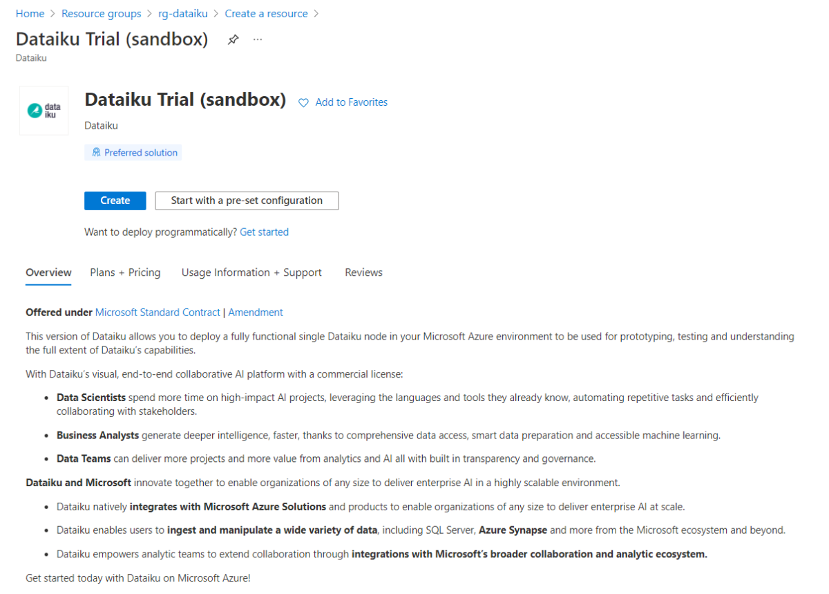 Utiliser Dataïku DSS sur Azure (sandbox) – Methodidacte