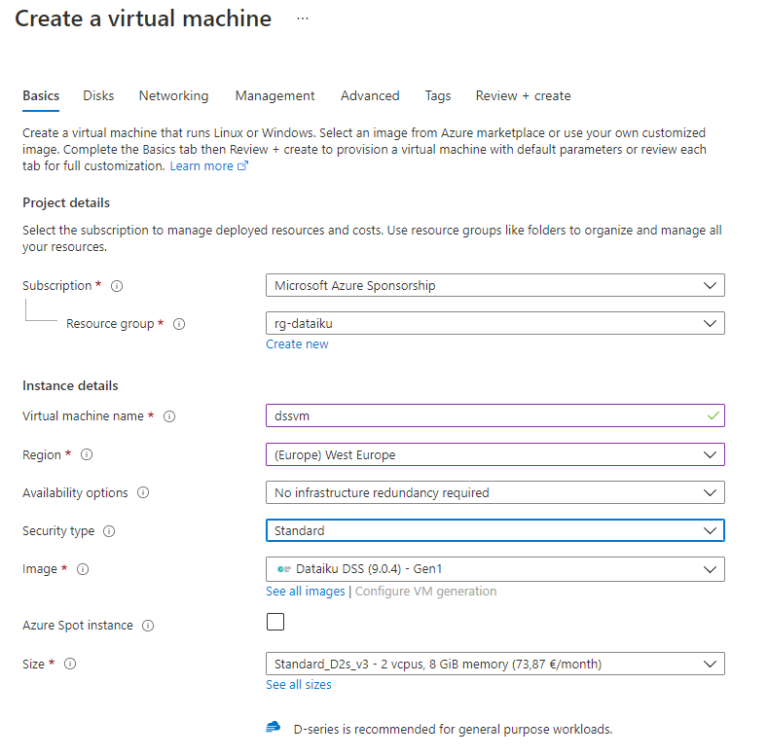 Utiliser Dataïku DSS sur Azure (sandbox) – Methodidacte