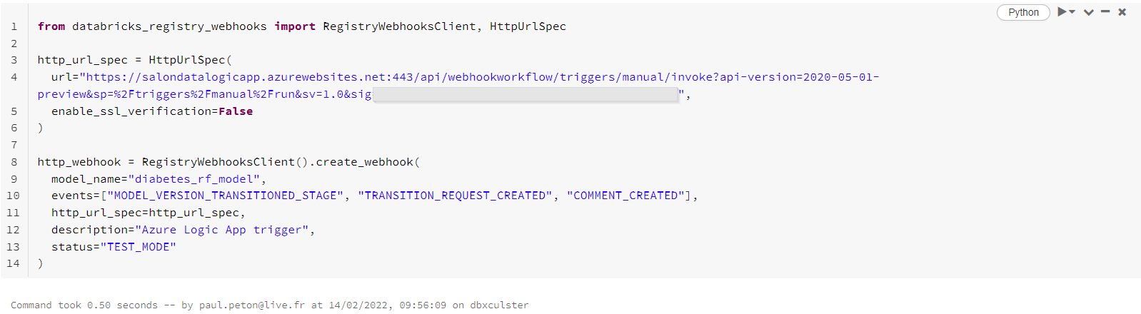 Webhooks pour MLFlow Registry – Methodidacte