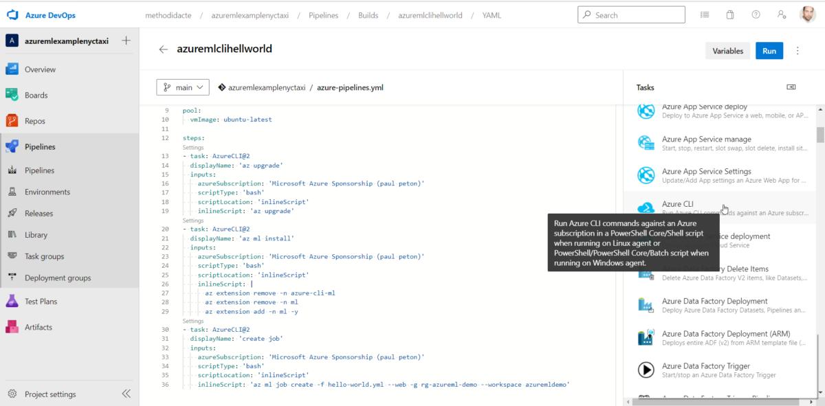 Automatiser le CLI v2 d’Azure Machine Learning – Methodidacte