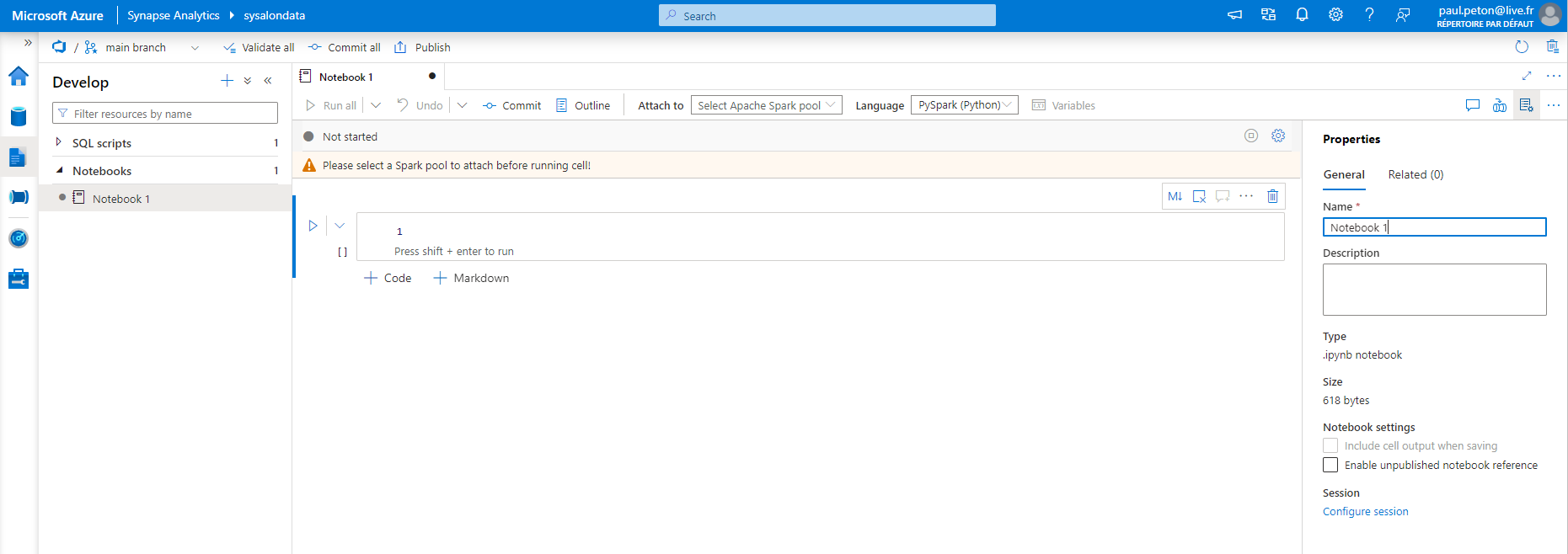 Exploiter Le Pool Spark Dazure Synapse Analytics Methodidacte