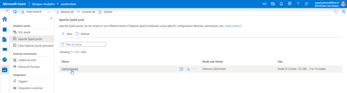 Exploiter le pool Spark d’Azure Synapse Analytics – Methodidacte